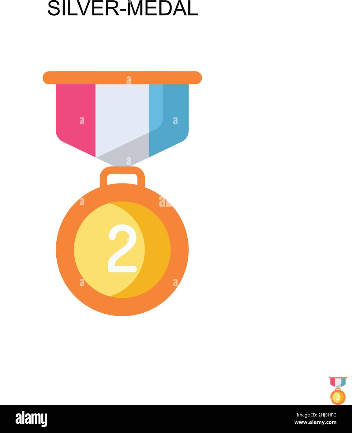 Silver medal medallion Stock Vector Images - Alamy