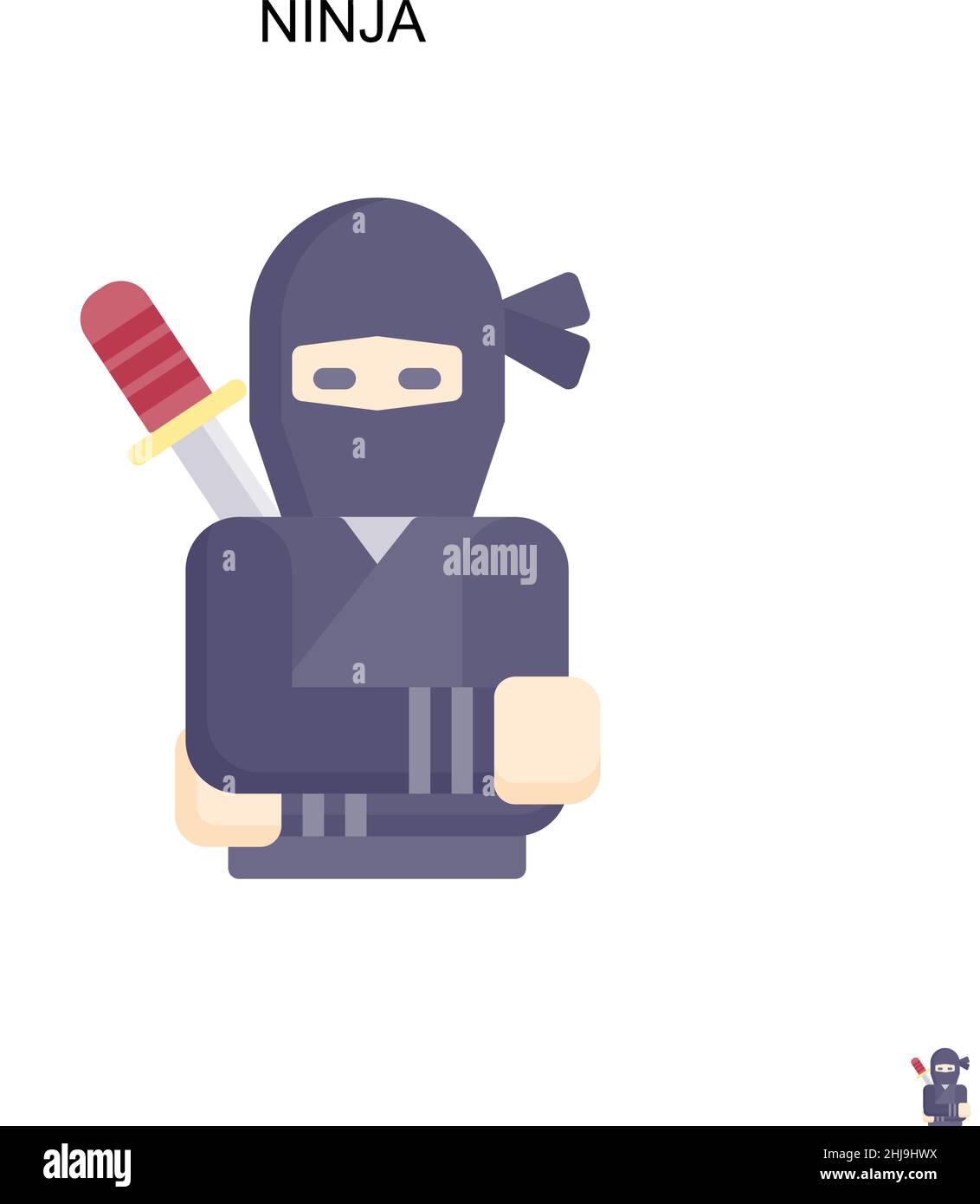 Ninja Simple vector icon. Illustration symbol design template for web ...