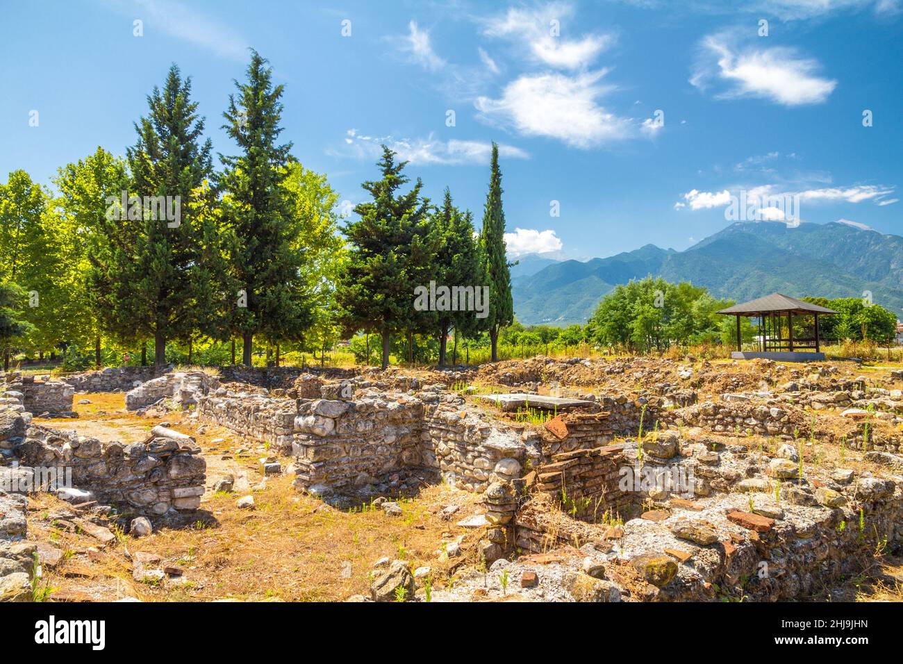 The Archaeological Park of Dion, located at foot of Mount Olympus ...
