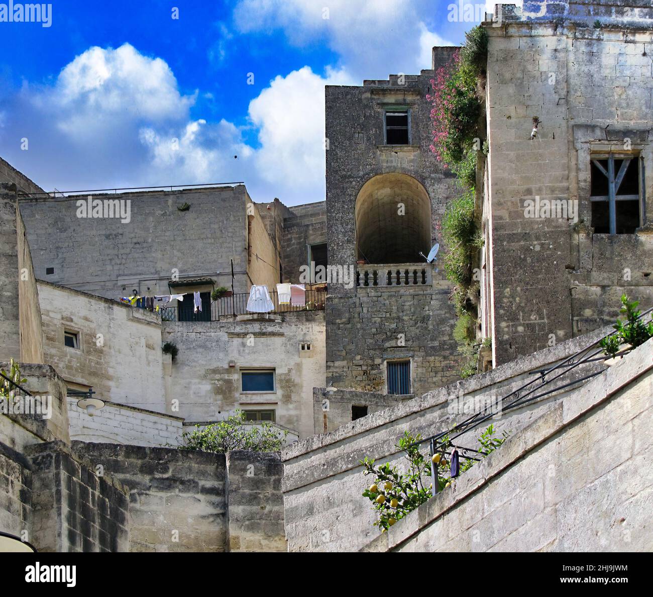 Alleys and streets and characteristic houses of of the ancient town of ...