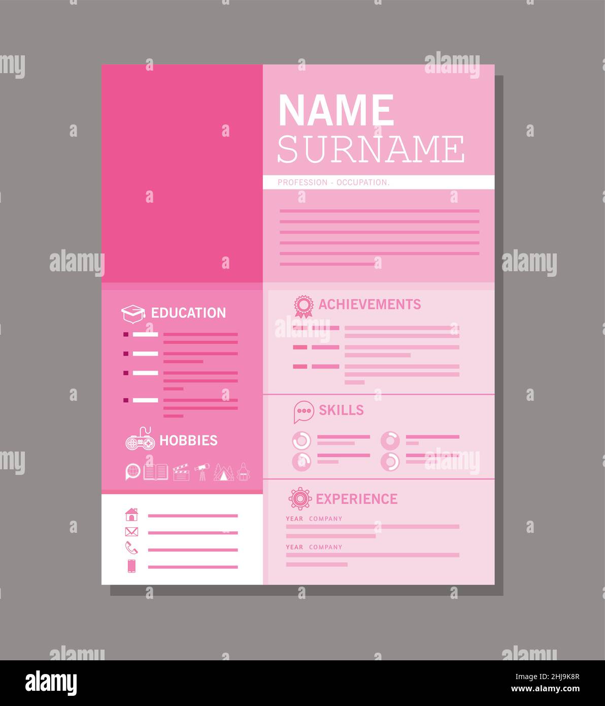 pink curriculum vitae Stock Vector Image & Art - Alamy