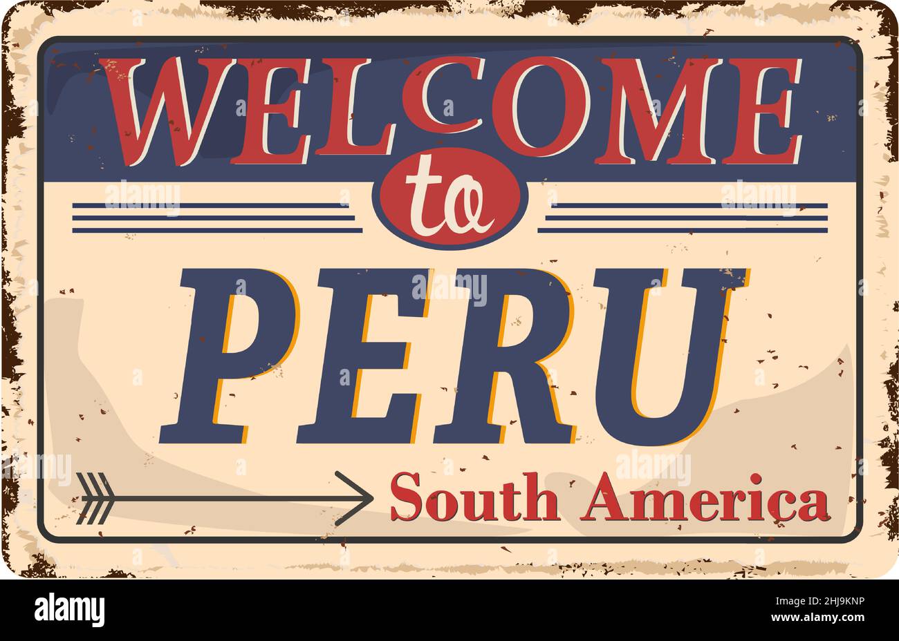 Peru, road sign vector illustration, road table Stock Vector Image ...