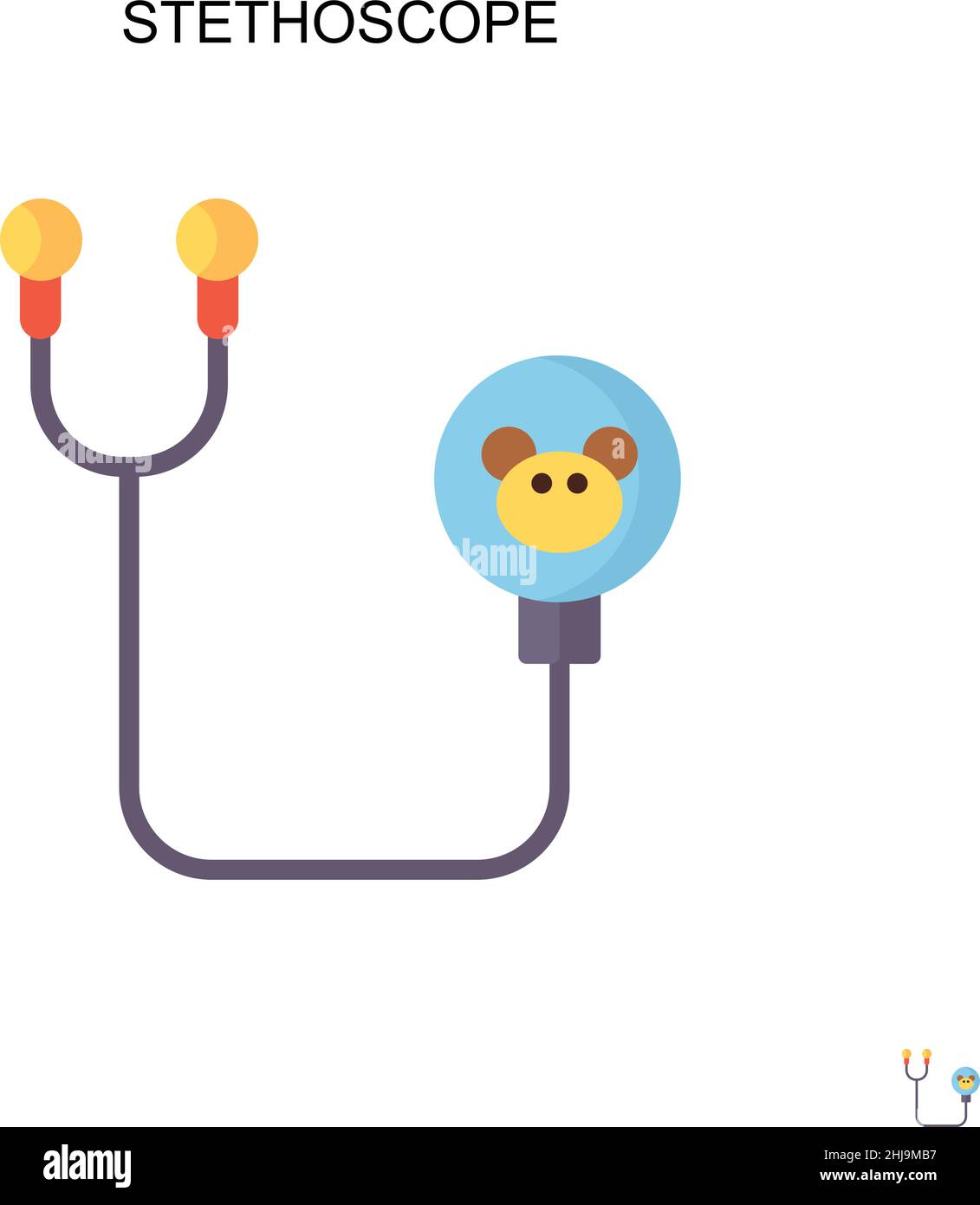 Stethoscope Simple vector icon. Illustration symbol design template for ...