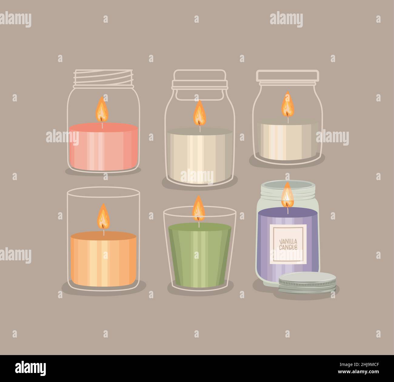 six candles set Stock Vector Image & Art - Alamy