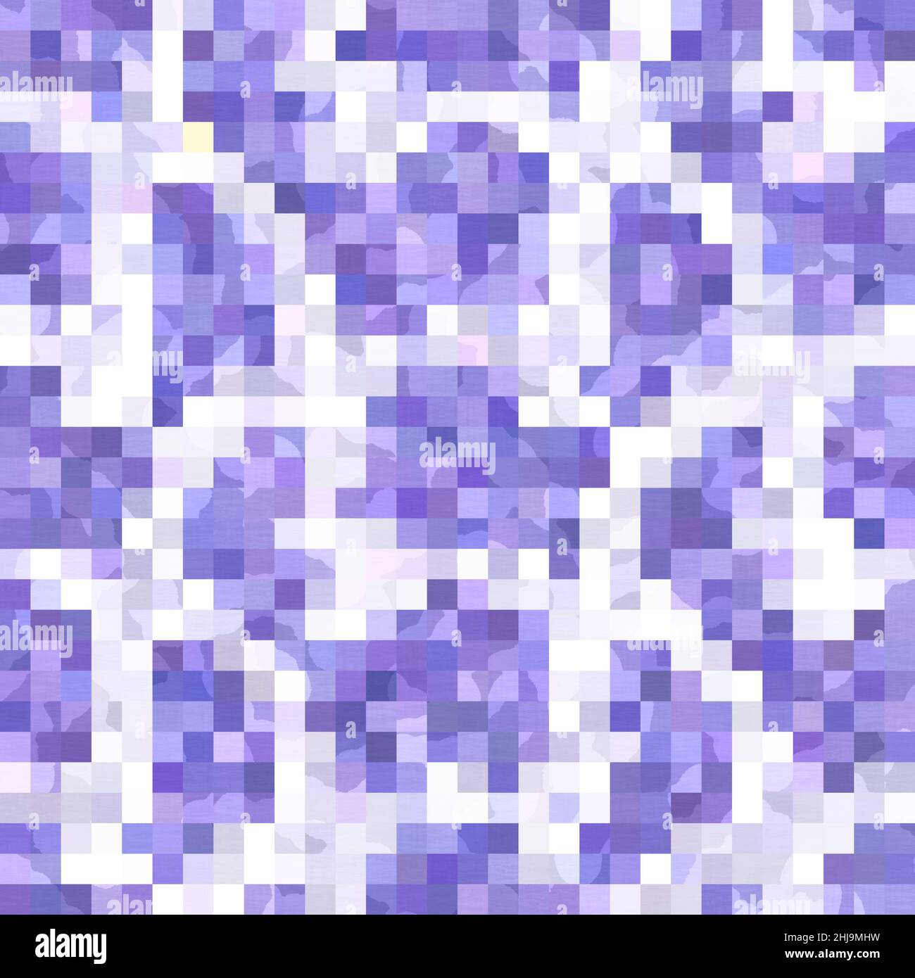 Tiny purple geometric mosaic pixel grid seamless pattern. Modern square ...