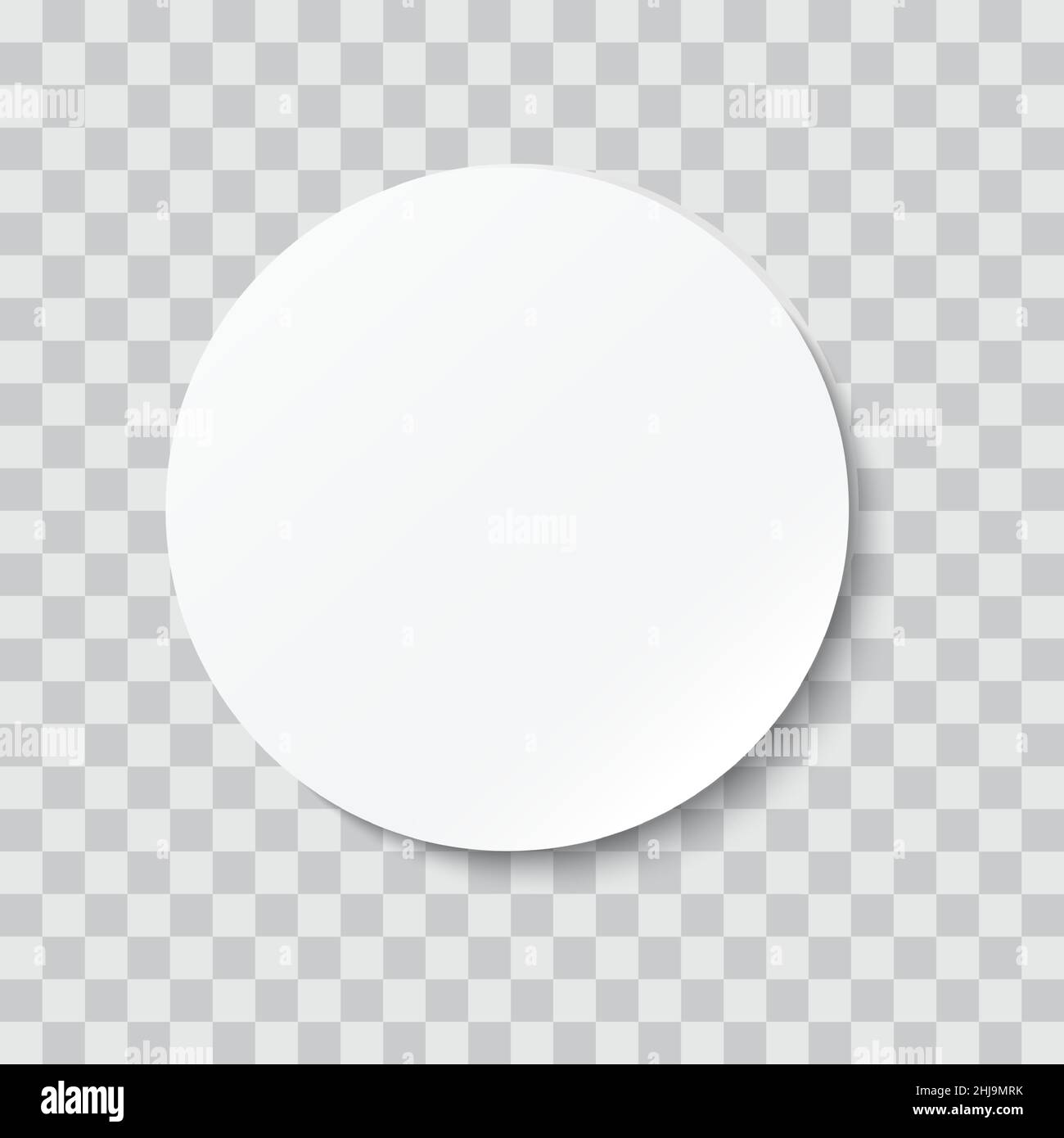 Blank round adhesive sticker mock up. Sticky label vector realistic ...