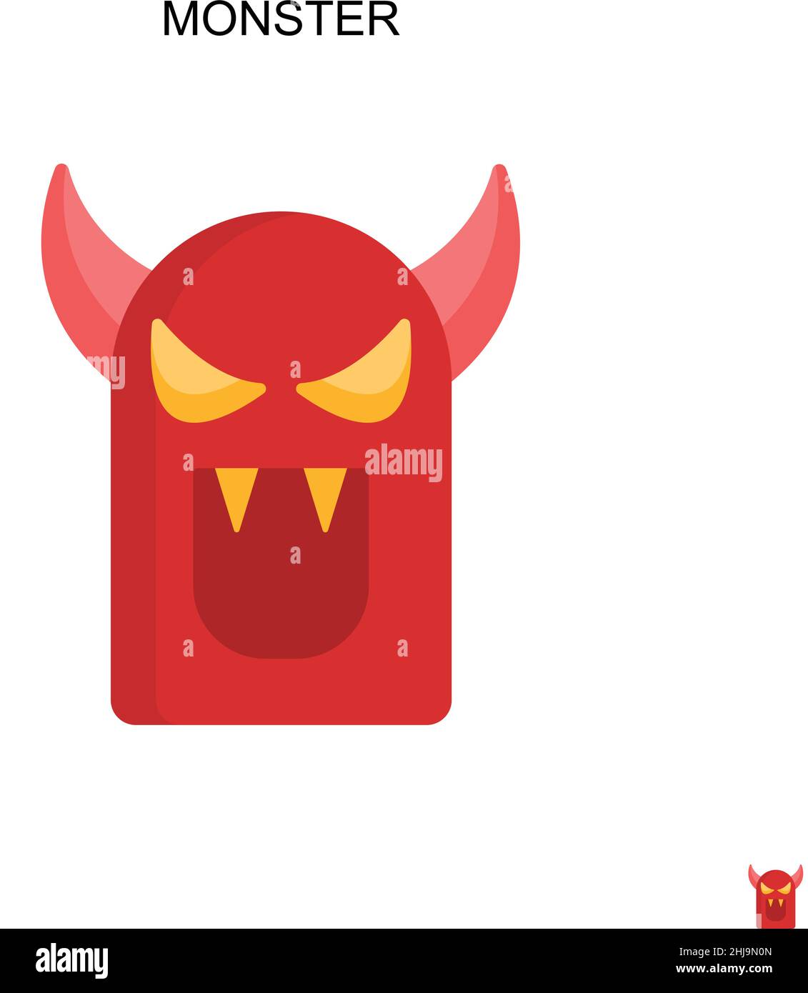 Monster Simple Vector Icon Illustration Symbol Design Template For Web