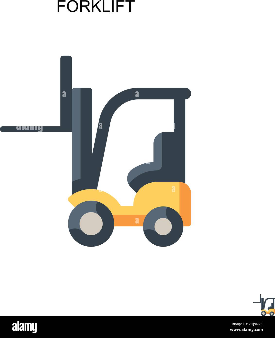 Forklift Simple vector icon. Illustration symbol design template for ...