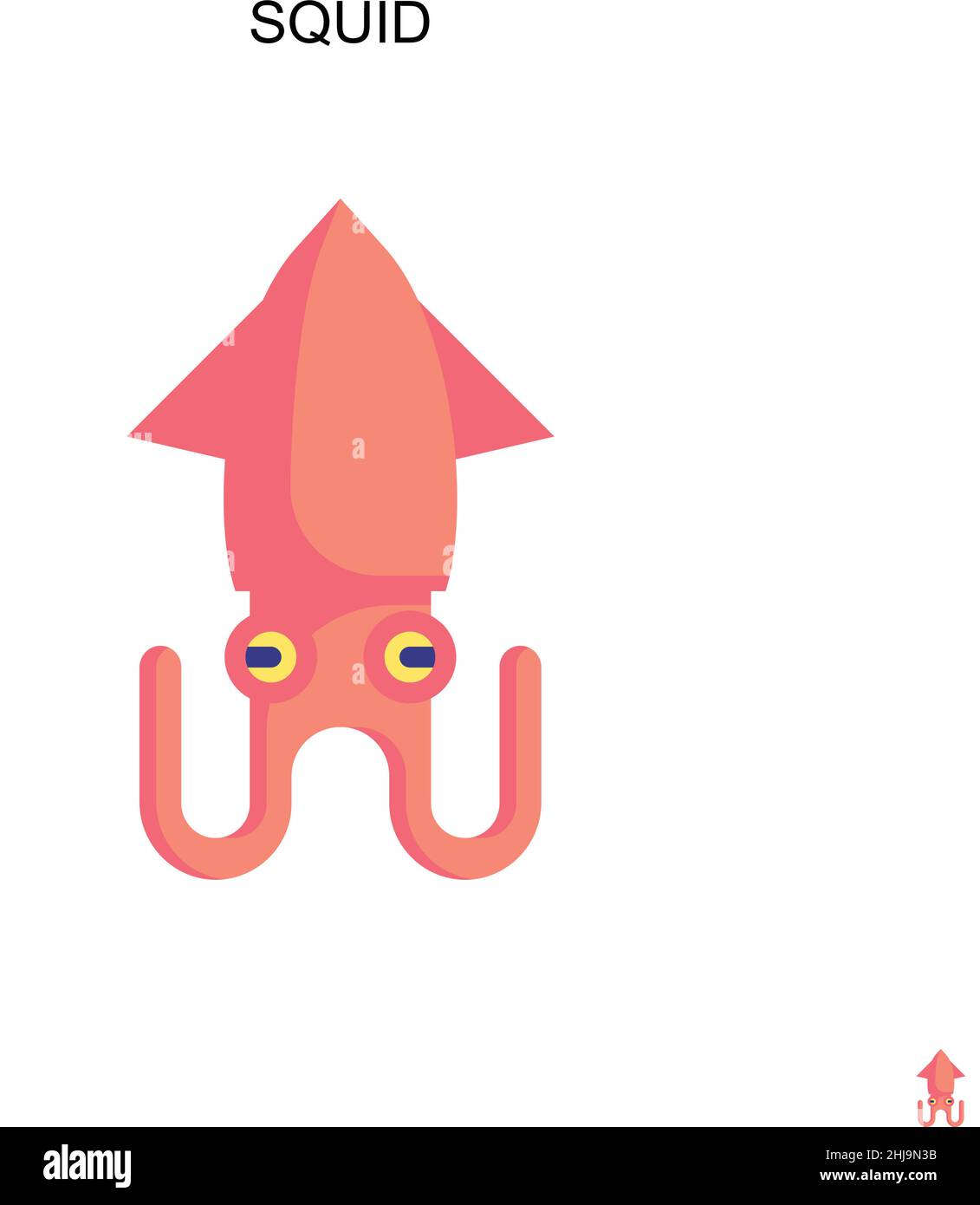 Squid Simple vector icon. Illustration symbol design template for web ...