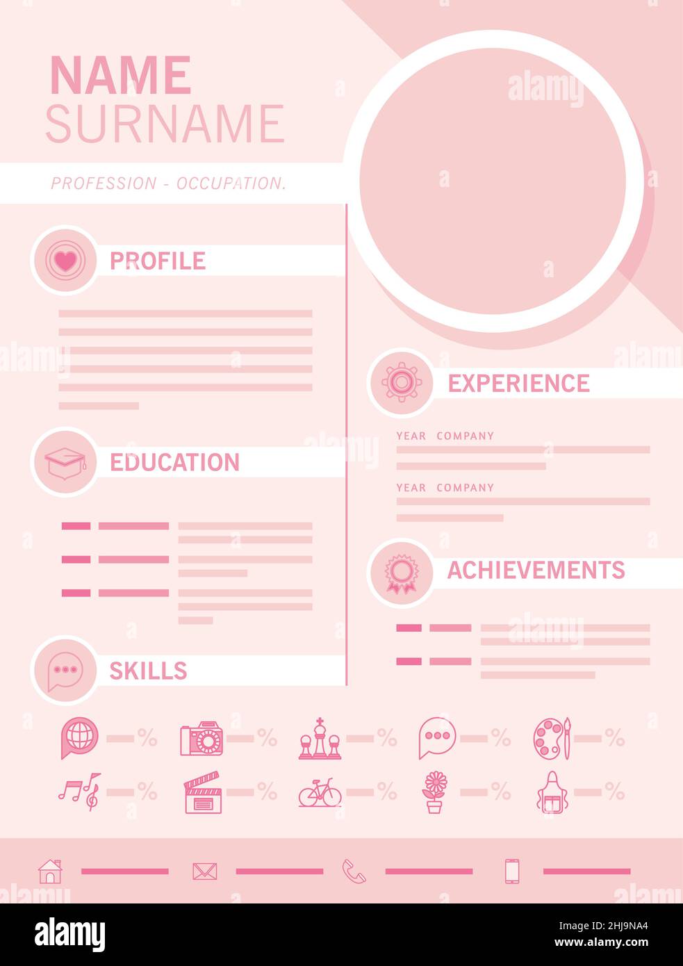 pink professional curriculum Stock Vector Image & Art - Alamy