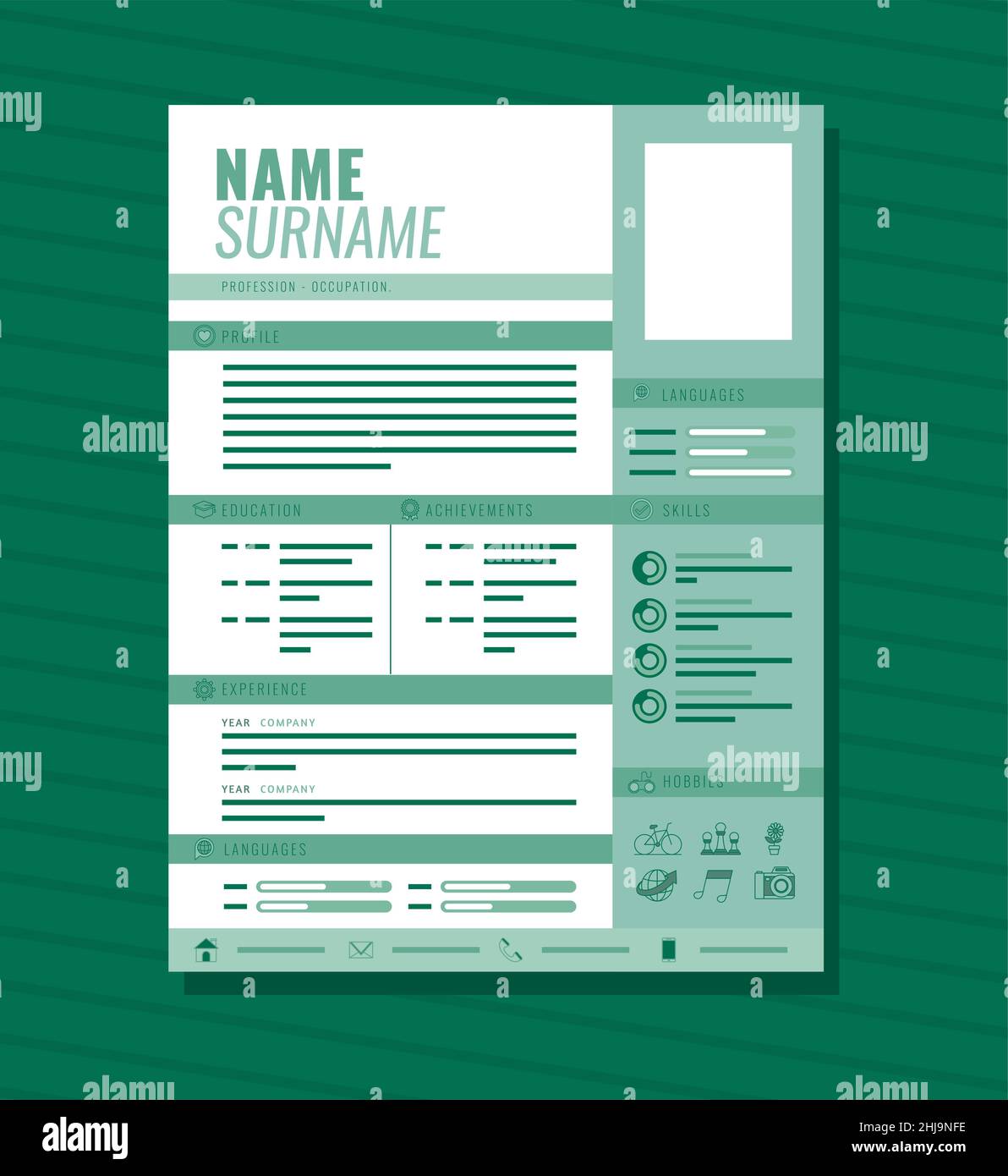 green curriculum vitae Stock Vector Image & Art - Alamy