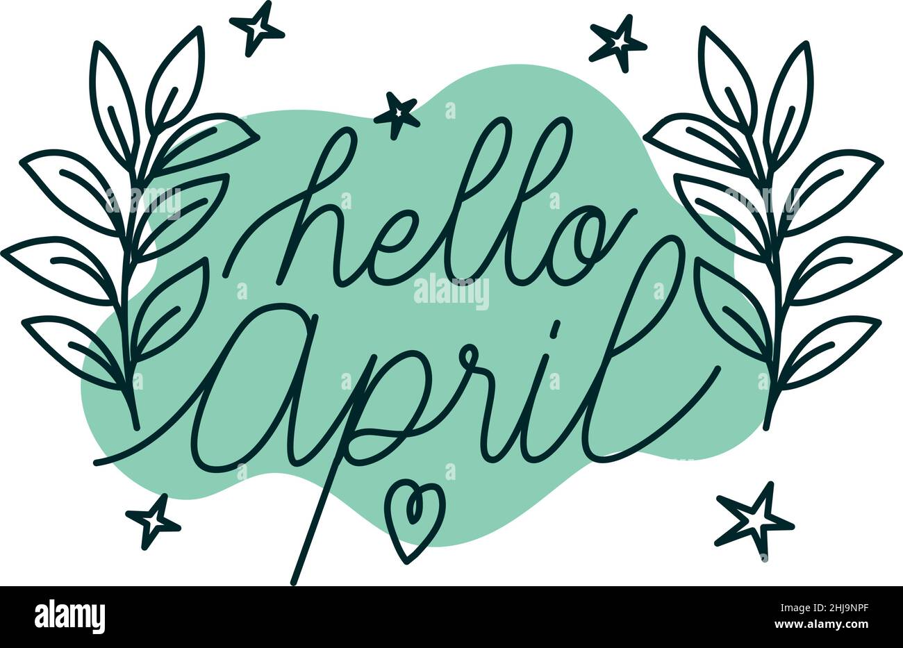 Hello april text flowers Cut Out Stock Images & Pictures - Alamy