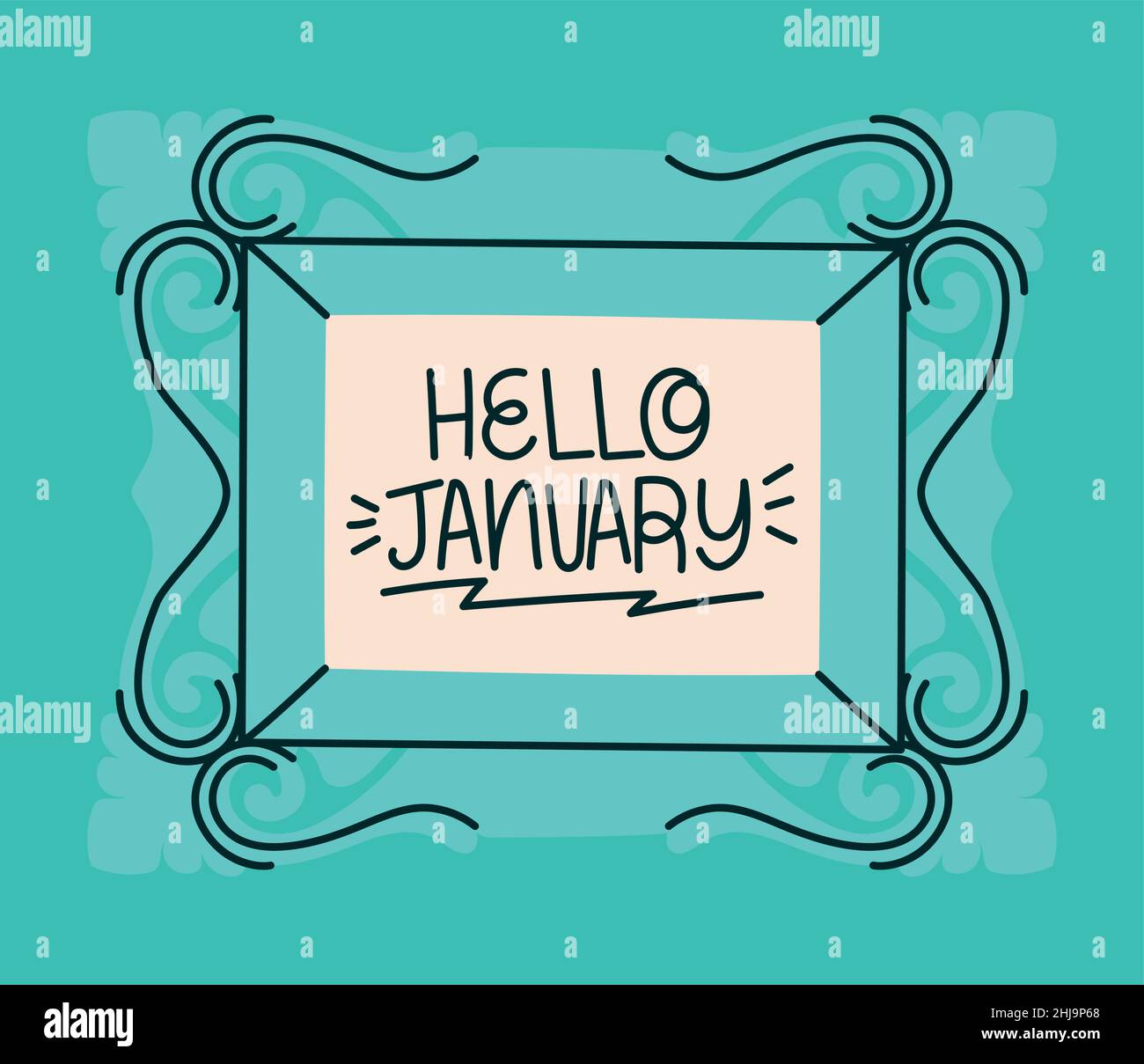 Hello january typography text Stock Vector Images - Alamy