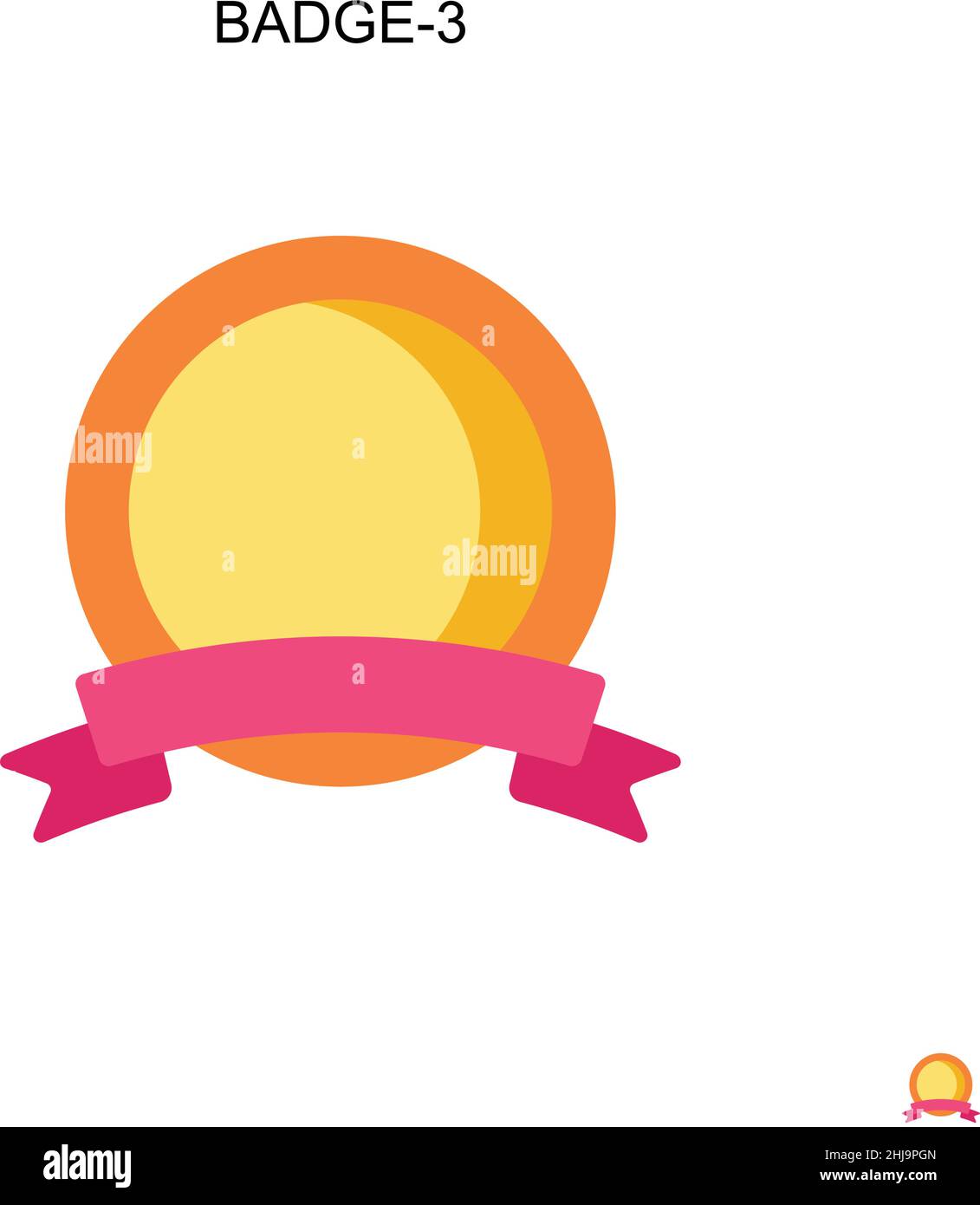Badge-3 Simple vector icon. Illustration symbol design template for web ...
