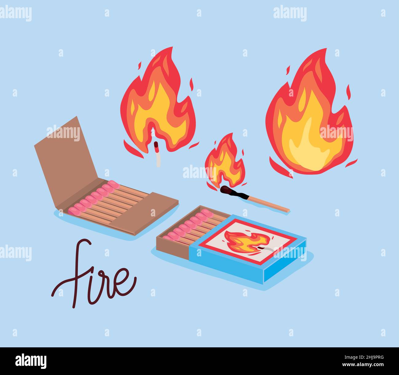Blue matchbox illustration Stock Vector Images - Alamy