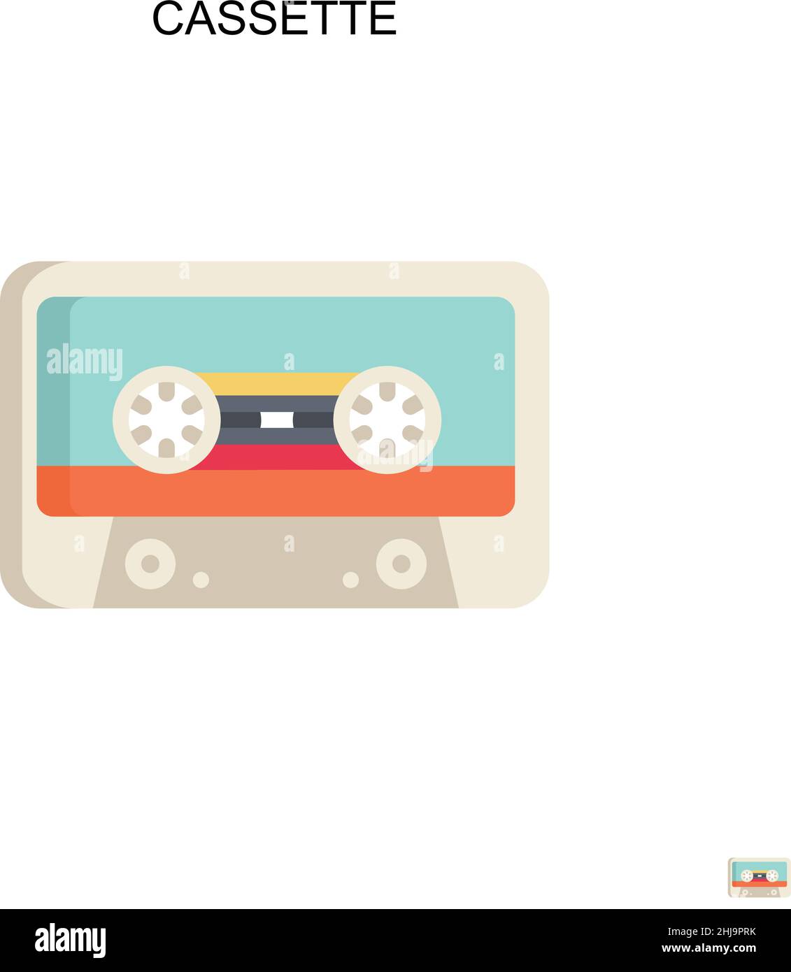 Cassette Simple vector icon. Illustration symbol design template for ...