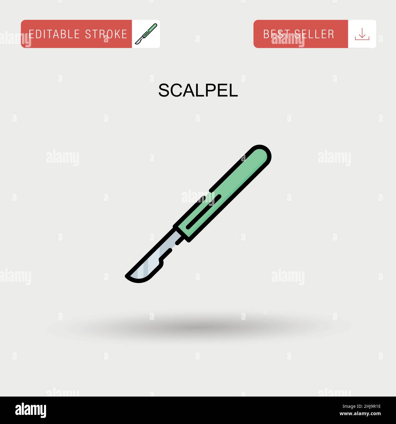 Scalpel icon flat illustration Stock Vector Images - Alamy