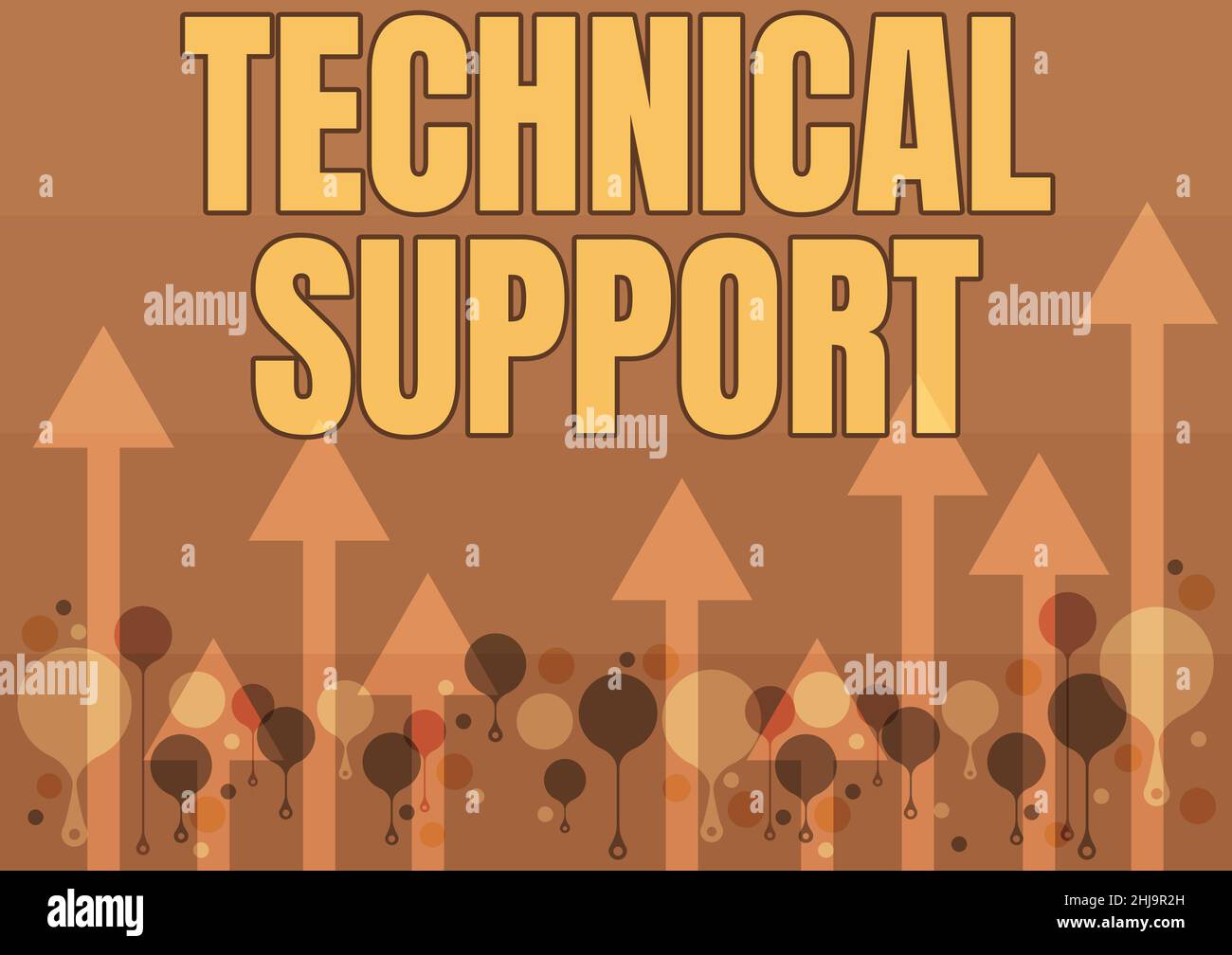 Text caption presenting Technical Support. Business overview a service ...