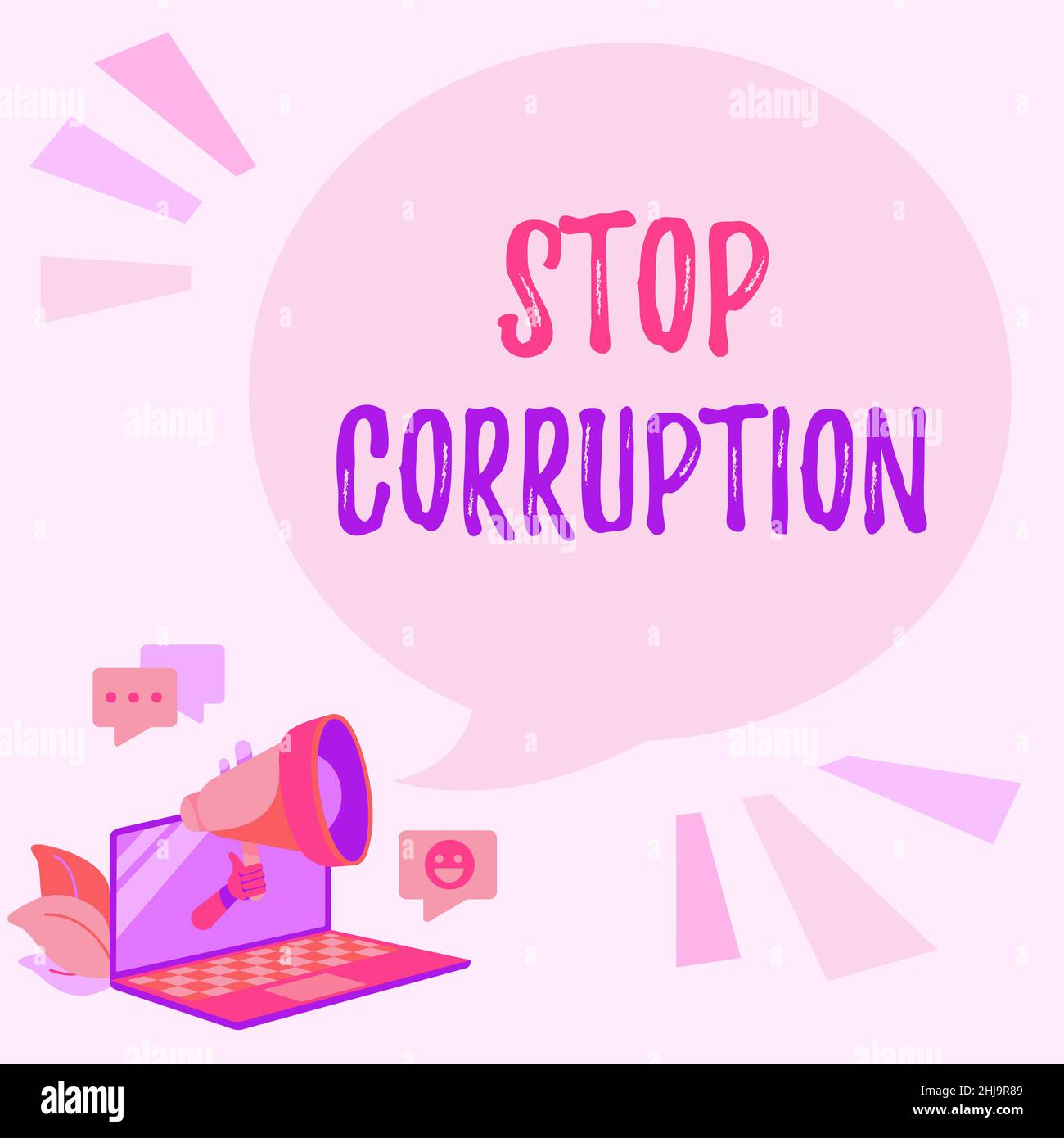 Conceptual caption Stop Corruption. Concept meaning Put an end in ...
