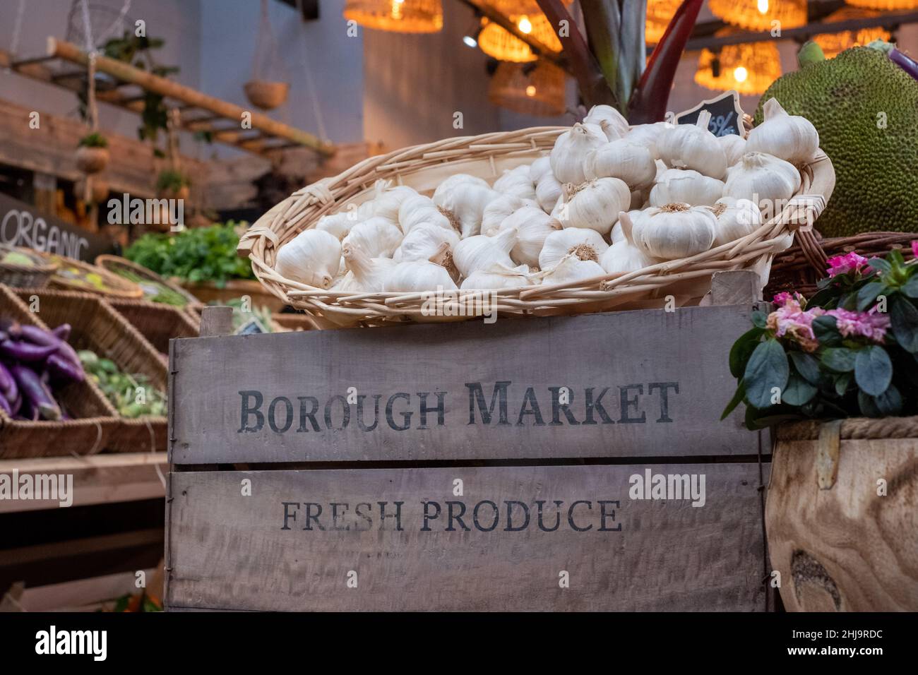 Market stall at Borough Market, urban market in Southwark, London, UK ...