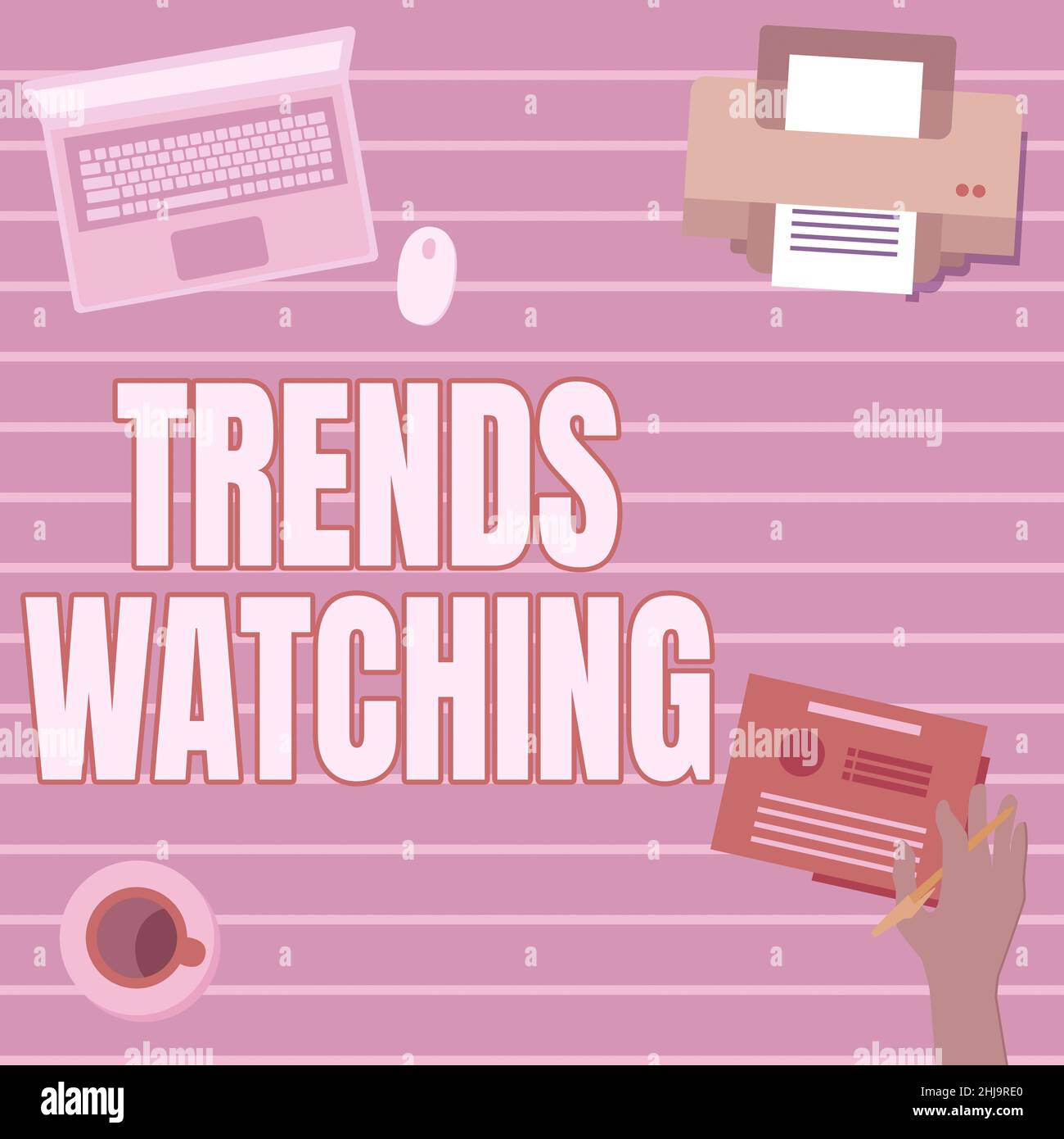 Inspiration showing sign Trends Watching. Concept meaning change or ...