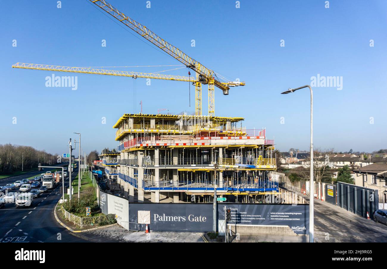 An apartment building under construction in Palmerstown, Dublin ...