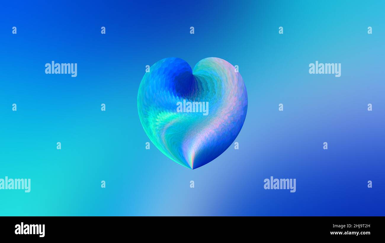An abstract blue background with a textured heart. Design, art Stock ...