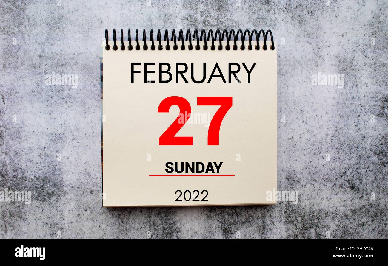 february 27. 27th day of month, calendar date. Stand for desktop ...