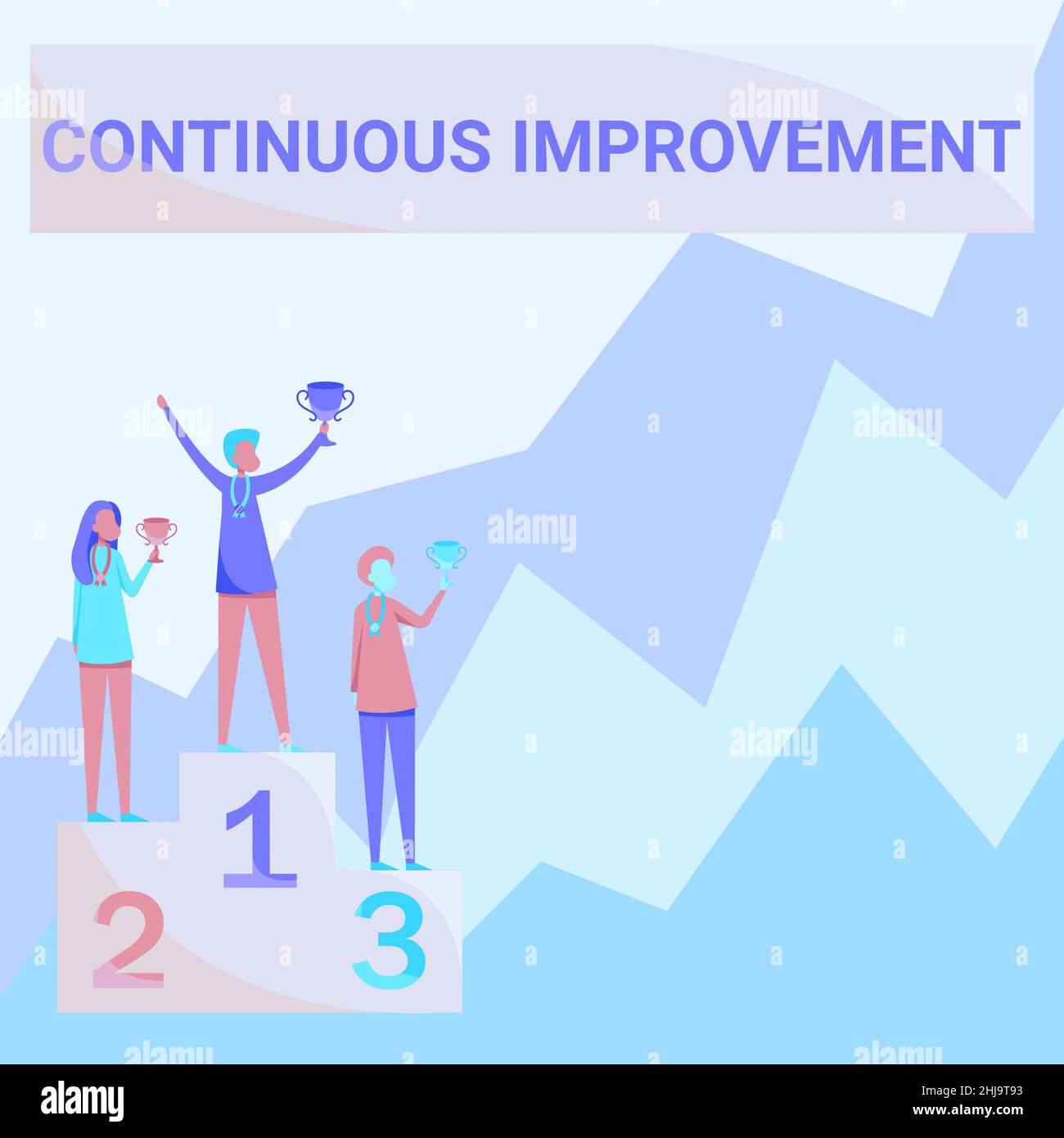 Hand writing sign Continuous Improvement. Conceptual photo making small ...