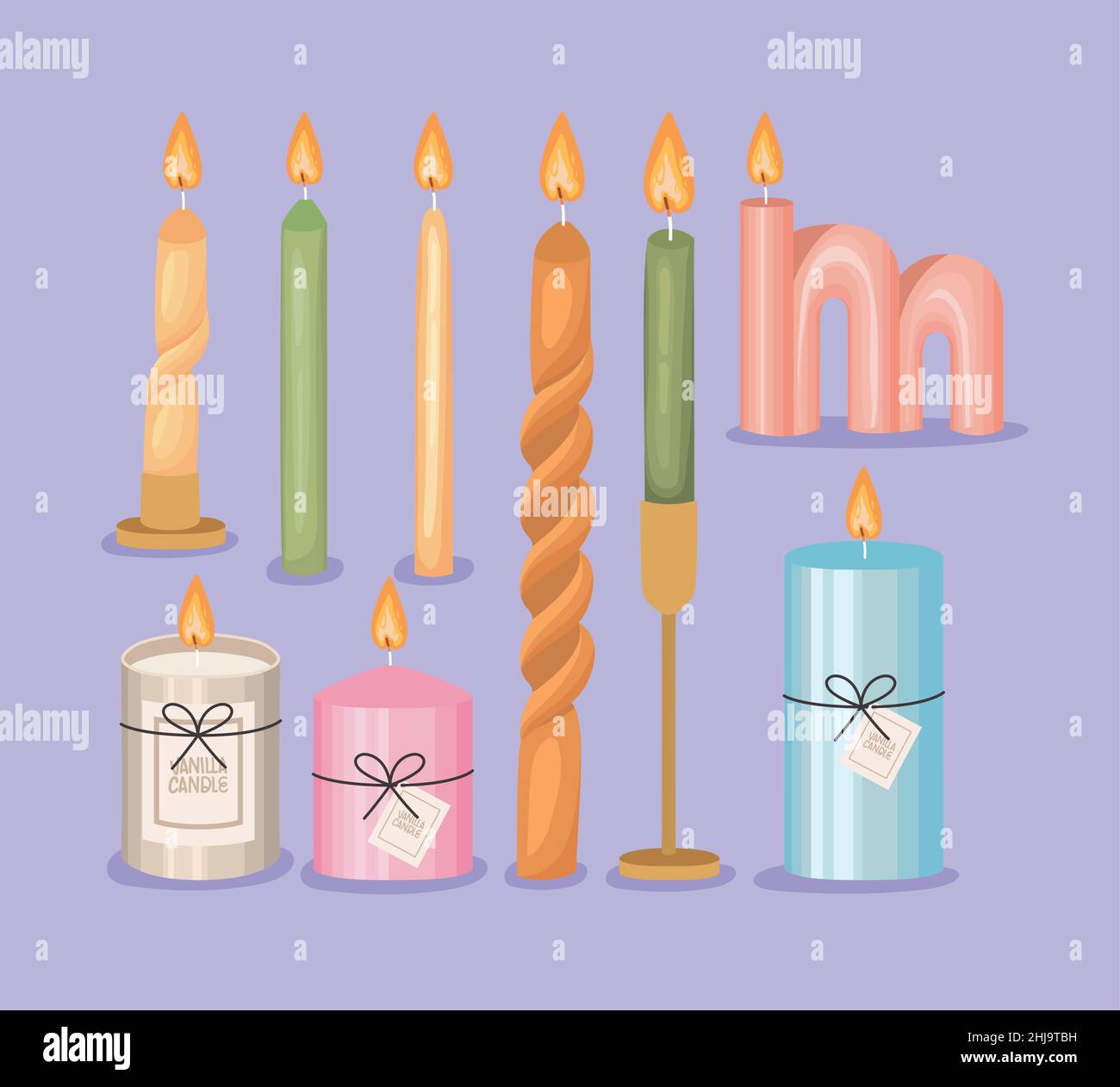 candle icons set Stock Vector Image & Art - Alamy