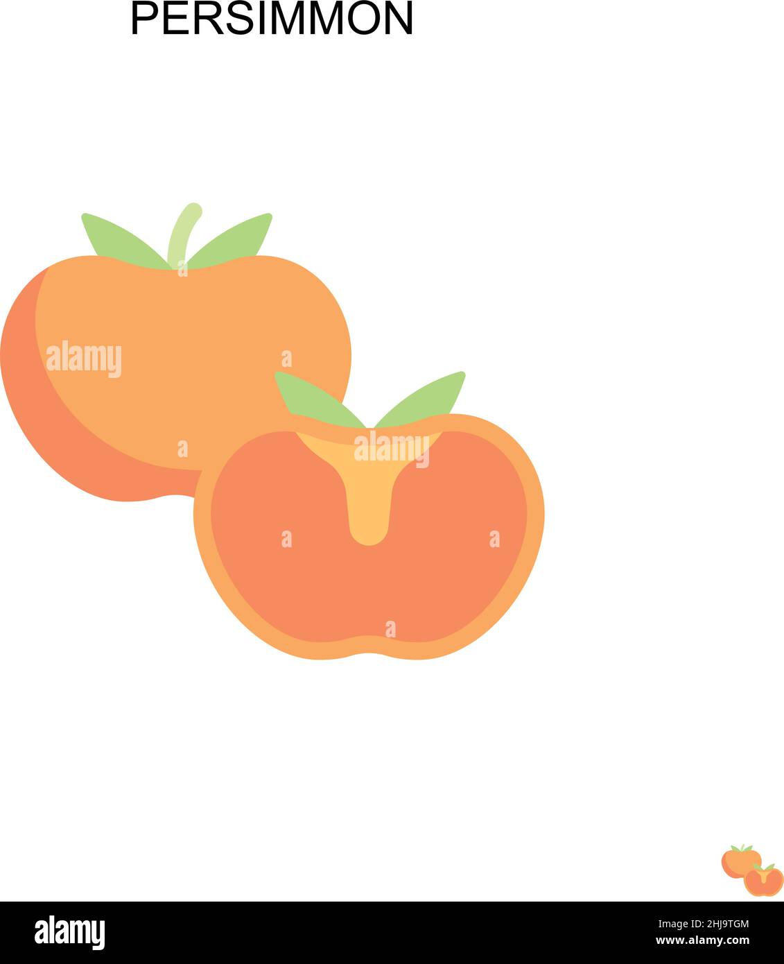 Fresh japanese persimmons Stock Vector Images - Alamy