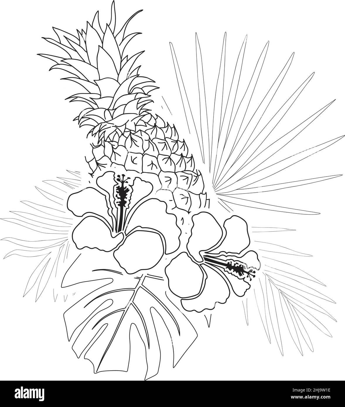 Pineapple plant flower Stock Vector Images - Alamy