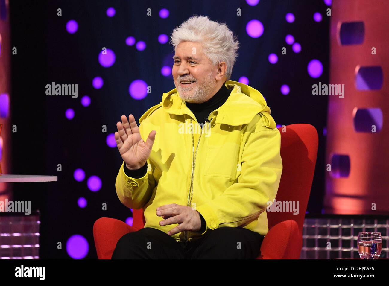 EDITORIAL USE ONLY Pedro Almodovar during the filming for the Graham ...