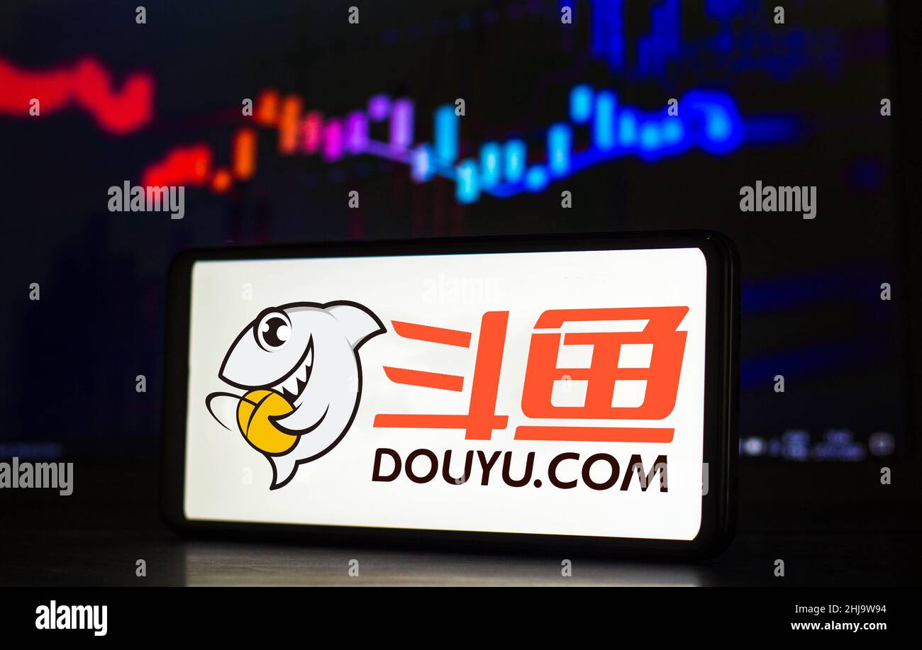 In this photo illustration, a DouYu.Com International Holdings Limited ...
