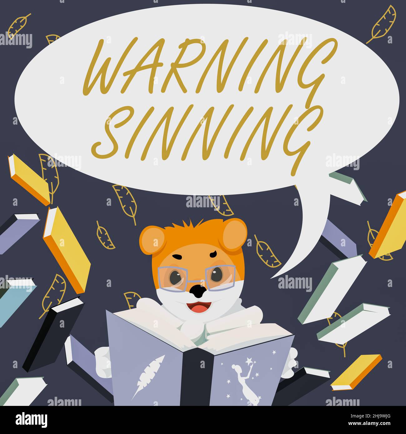 Conceptual caption Warning Sinning. Word for stop the action which is ...