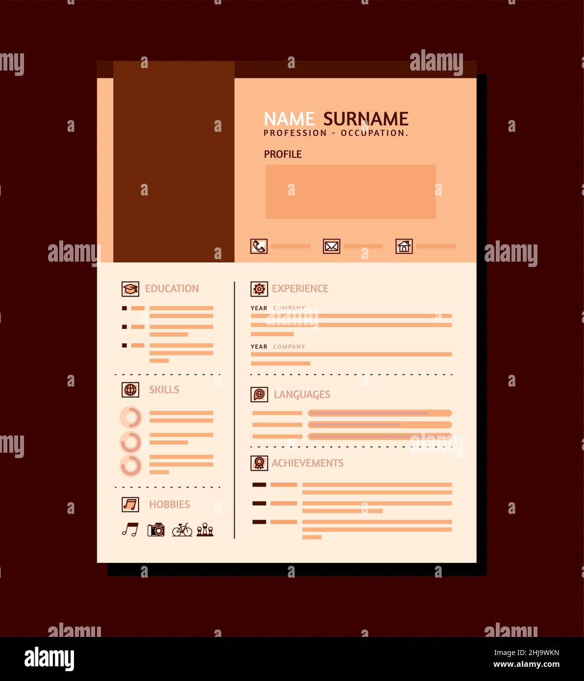 orange curriculum vitae Stock Vector Image & Art - Alamy