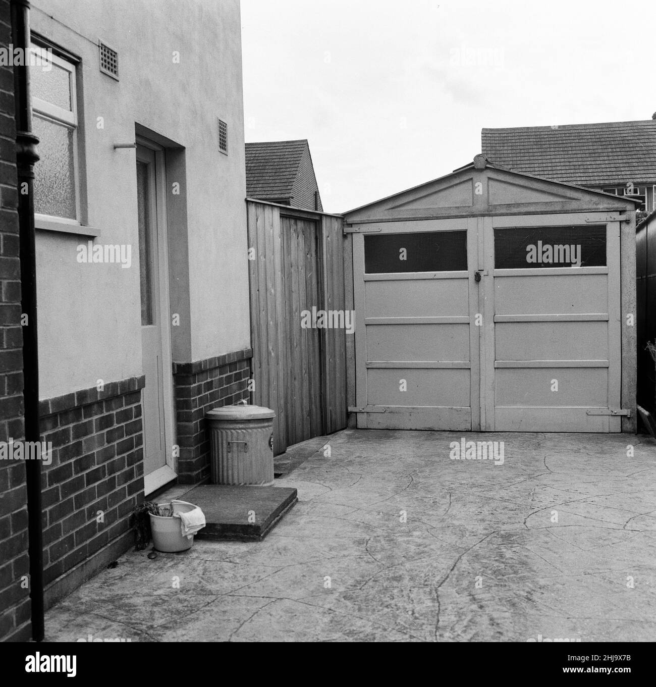 Garage at home of Mrs Ethel Clark, Tweedale Road, Bournemouth, where a ...