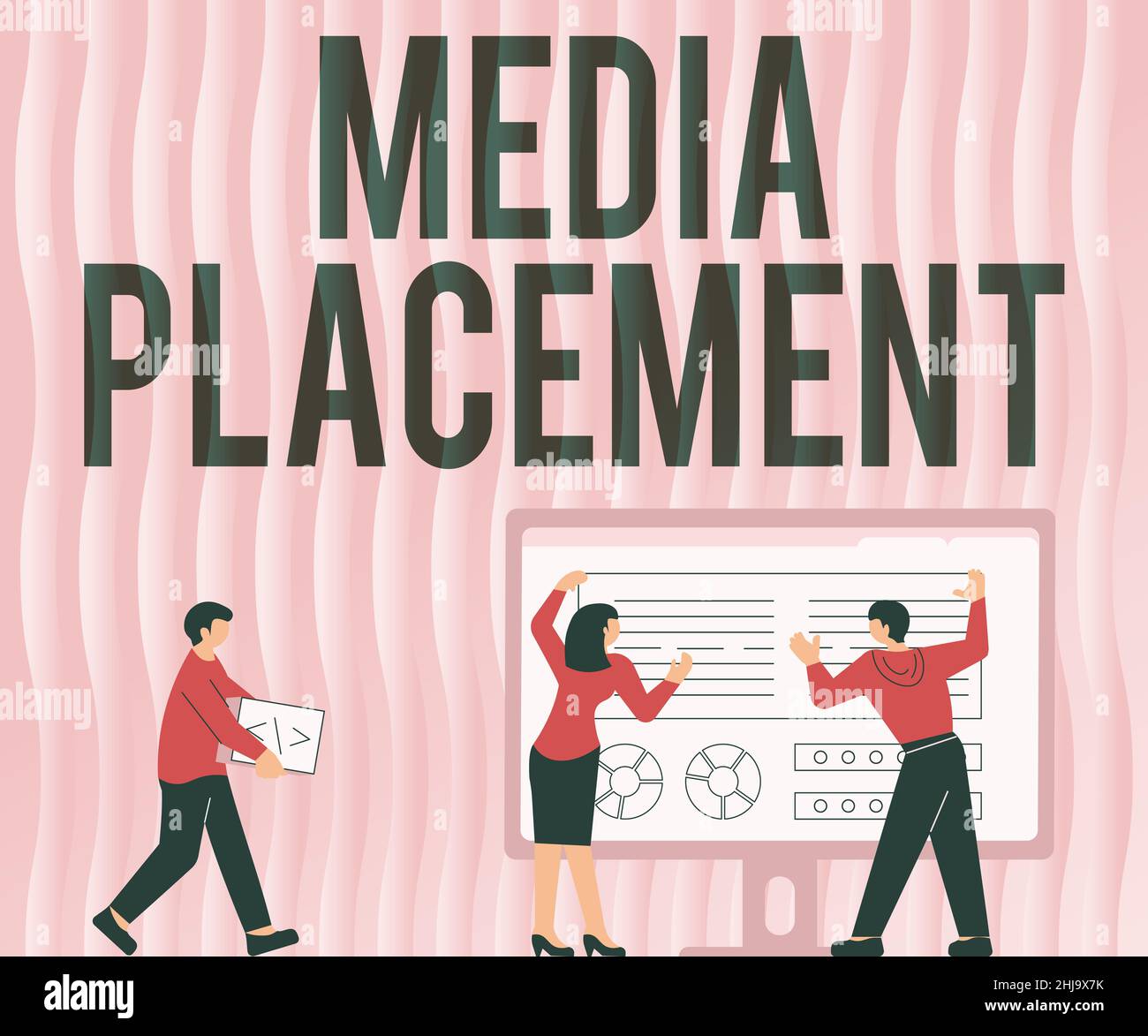 Hand writing sign Media Placement. Business showcase the method of ...