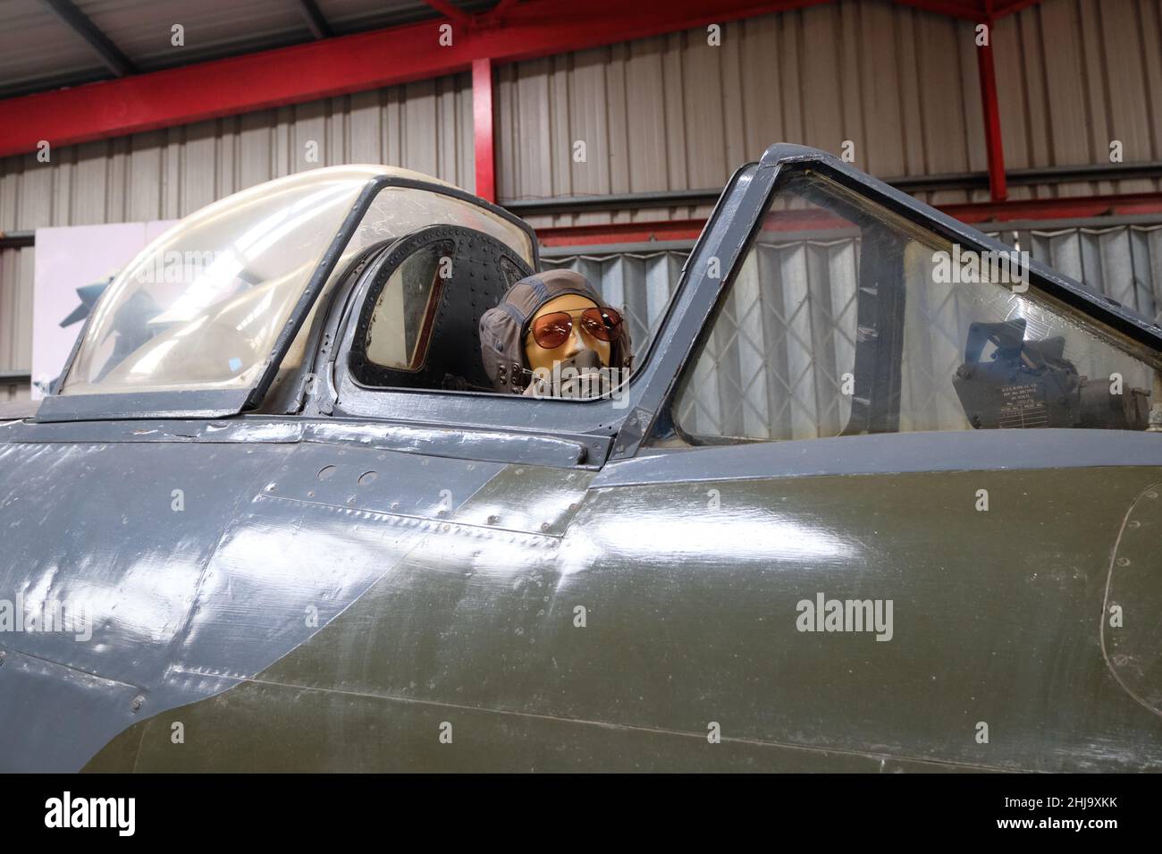 Pilot dummy in an old aircraft Stock Photo - Alamy