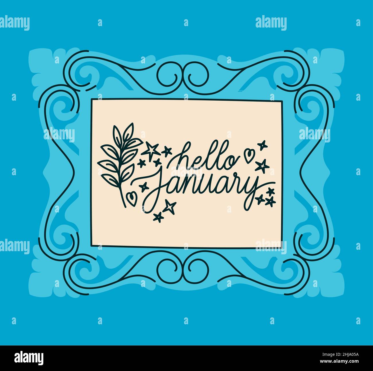 Hello january typography text Stock Vector Images - Alamy