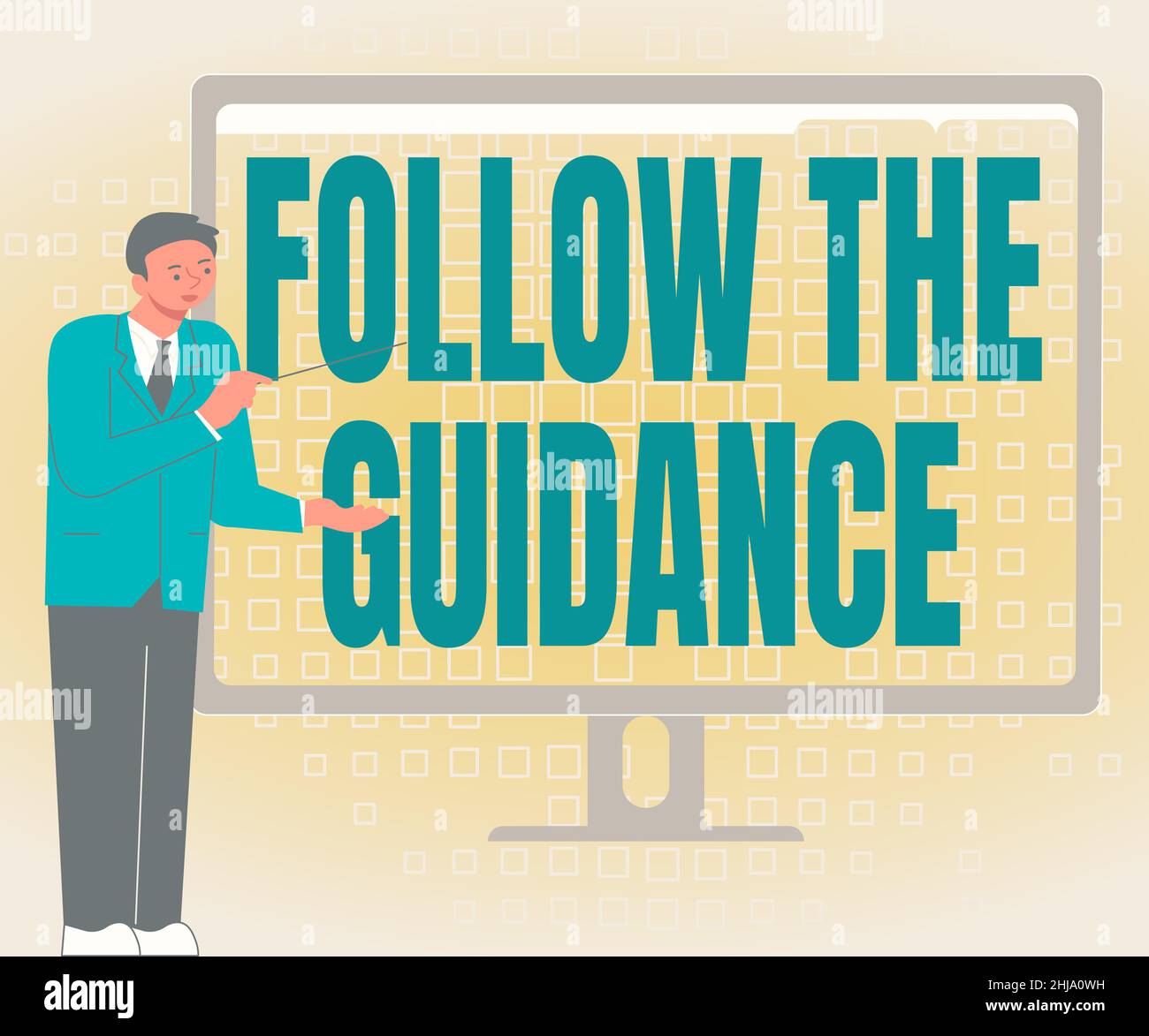 Text sign showing Follow The Guidance. Business approach controlling a ...