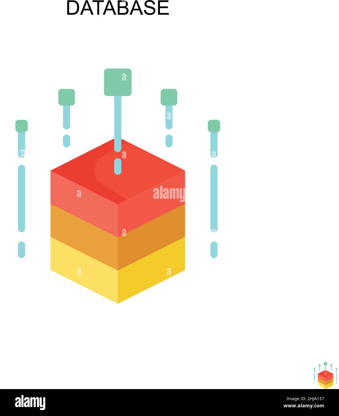 Database Simple vector icon. Illustration symbol design template for ...