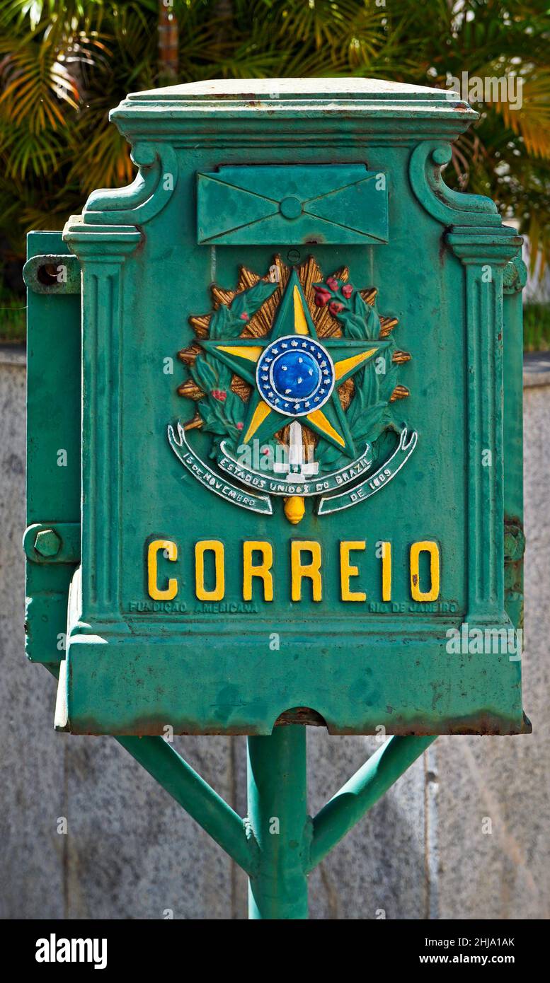 Ancient Mail Box In Downtown Rio Stock Photo Alamy ancient-mail-box-in-downtown-rio-stock-photo-alamy