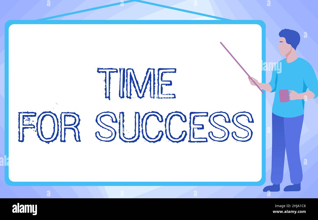 Hand writing sign Time For Success. Internet Concept business financial ...