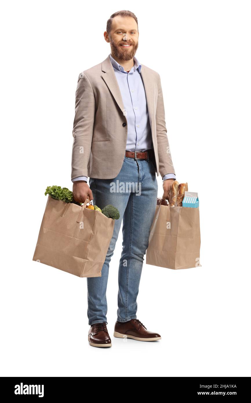 Man carrying grocery bags hi-res stock photography and images - Alamy
