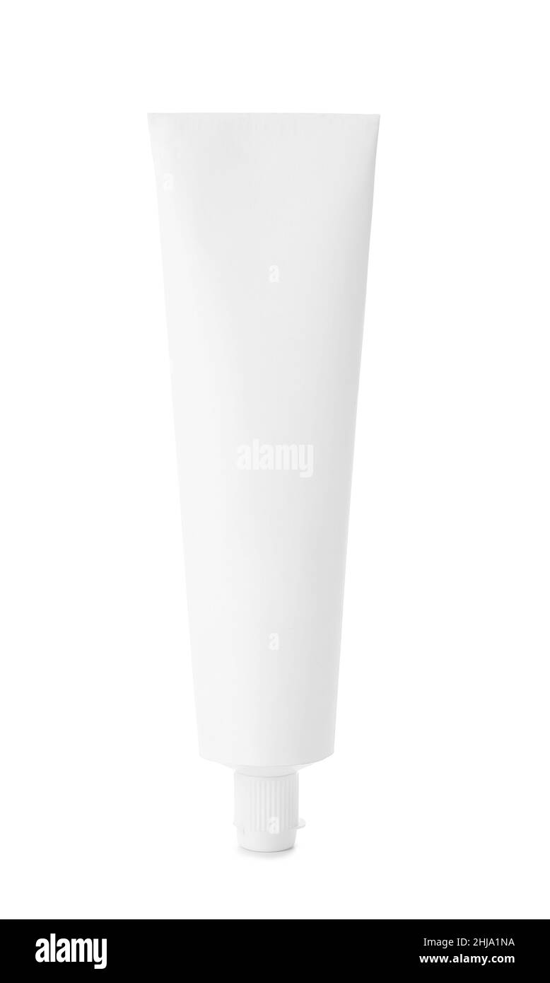 Tube of toothpaste on white background Stock Photo - Alamy