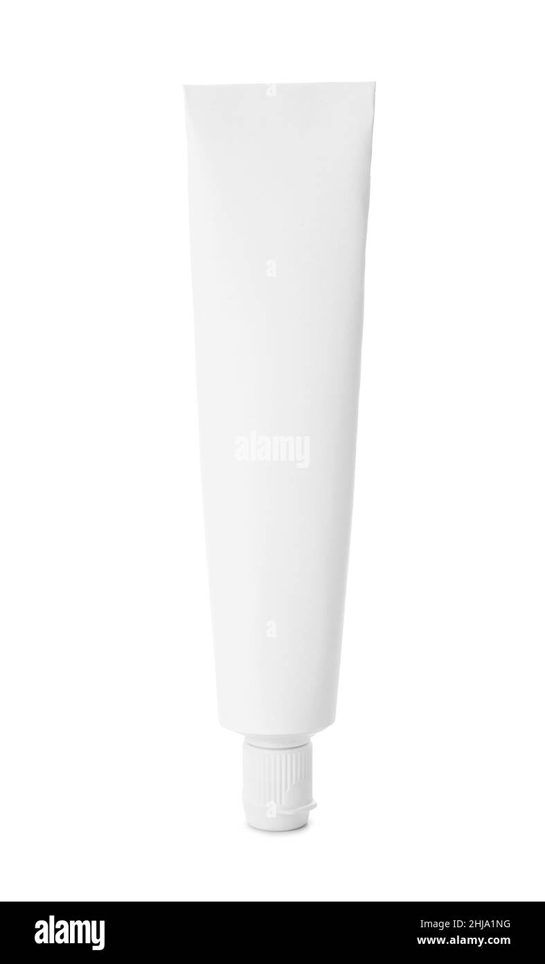 Tube of toothpaste on white background Stock Photo - Alamy