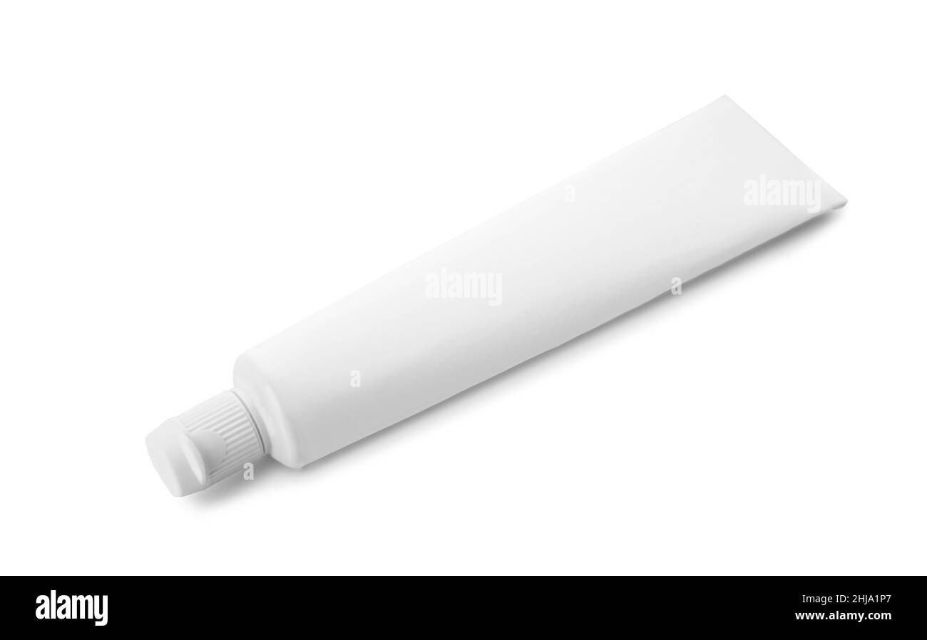 Tube of toothpaste on white background Stock Photo - Alamy