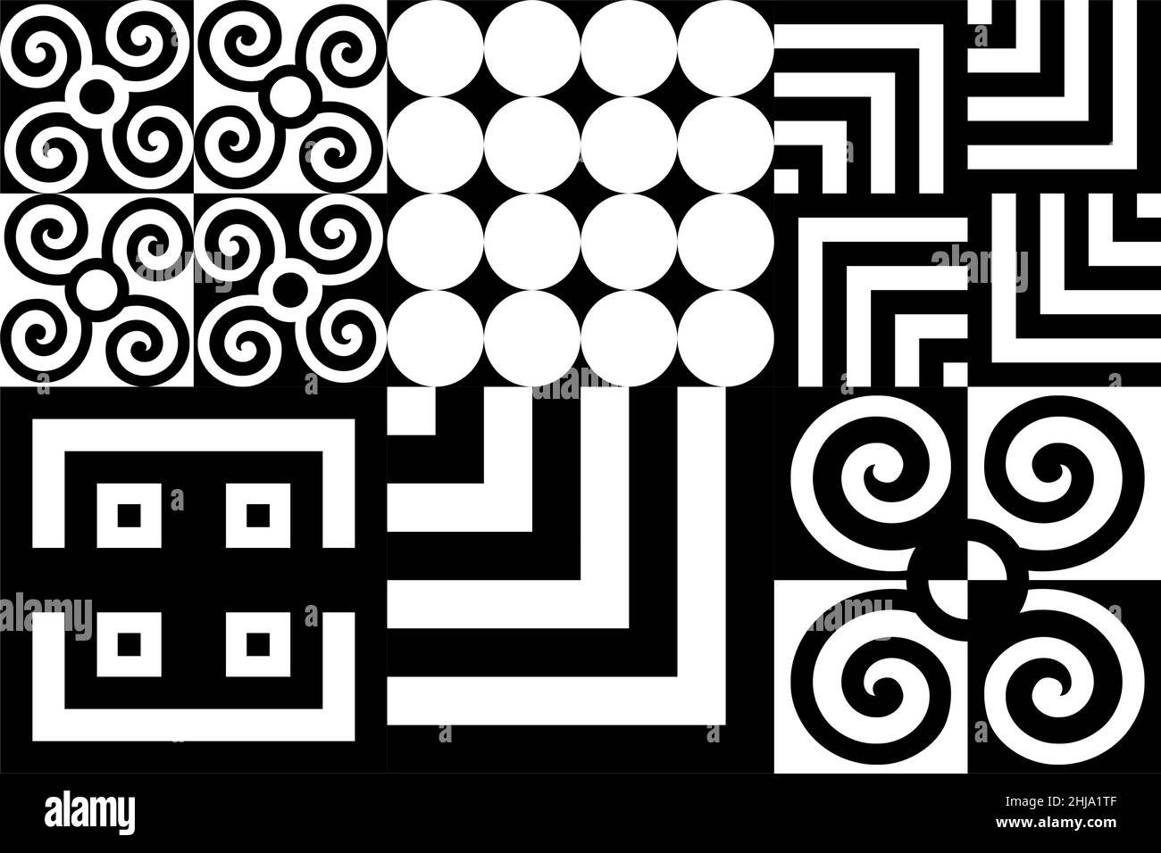 Simple Geometric Abstract Vector Pattern With Simple Shapes And Monochrome Colors Geometric