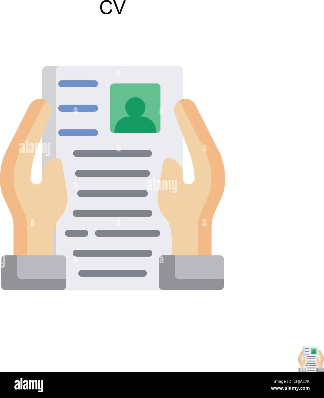 Cv Simple vector icon. Illustration symbol design template for web ...